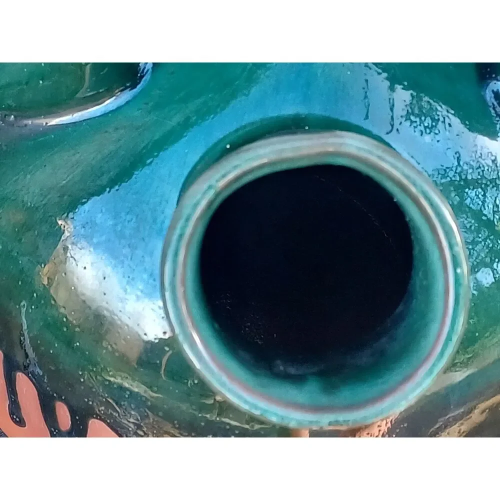 Vintage | Accents | Vintage Fortino Guerrero Green Drip Glaze Red Clay ...